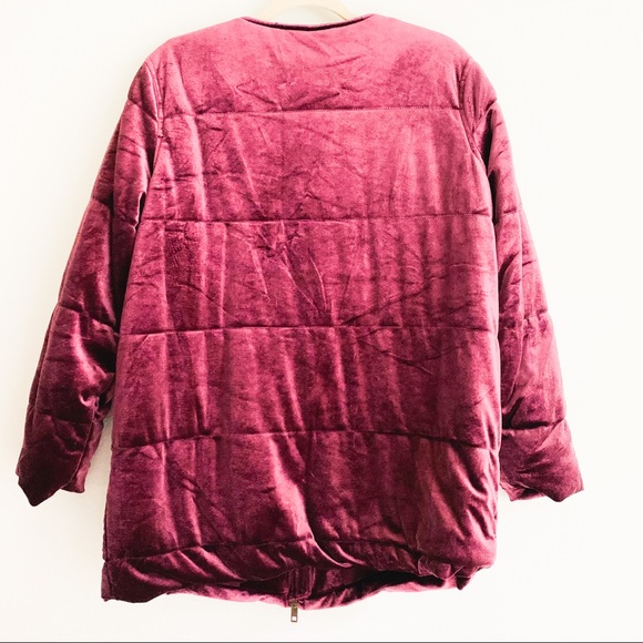 Who What Wear | Jackets & Coats | Who What Wear Berry Velvet Puffer ...